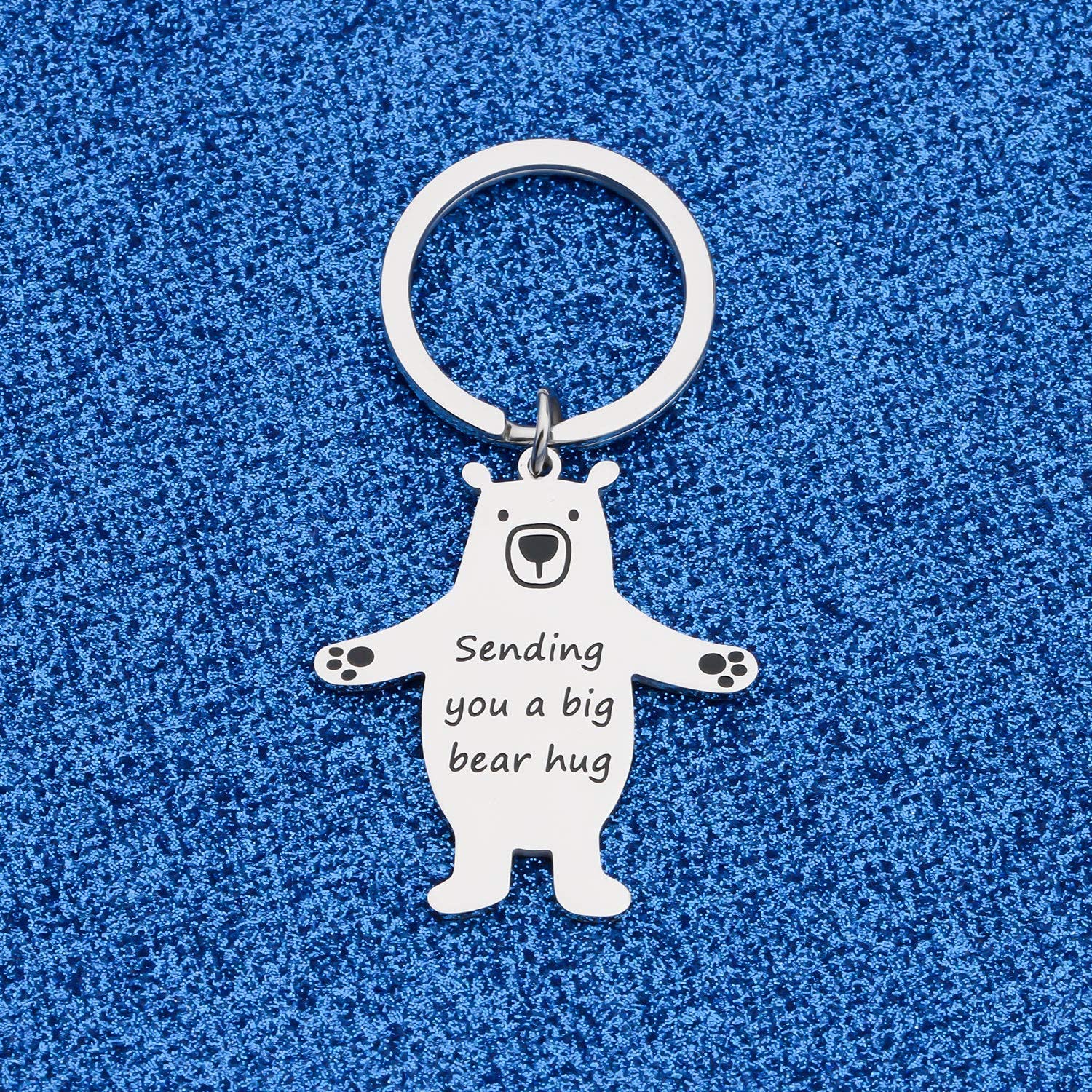 WUSUANED Long Distance Hug Jewelry Sending You A Big Bear Hug Keychain Long Distance Relationships Gift Isolation Missing You Gift (big bear hug keychain)