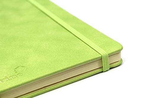 Silvine Executive Soft Feel Notebook Ruled with Marker Ribbon 160pp 90gsm 143x90mm Lime Green Ref 196T
