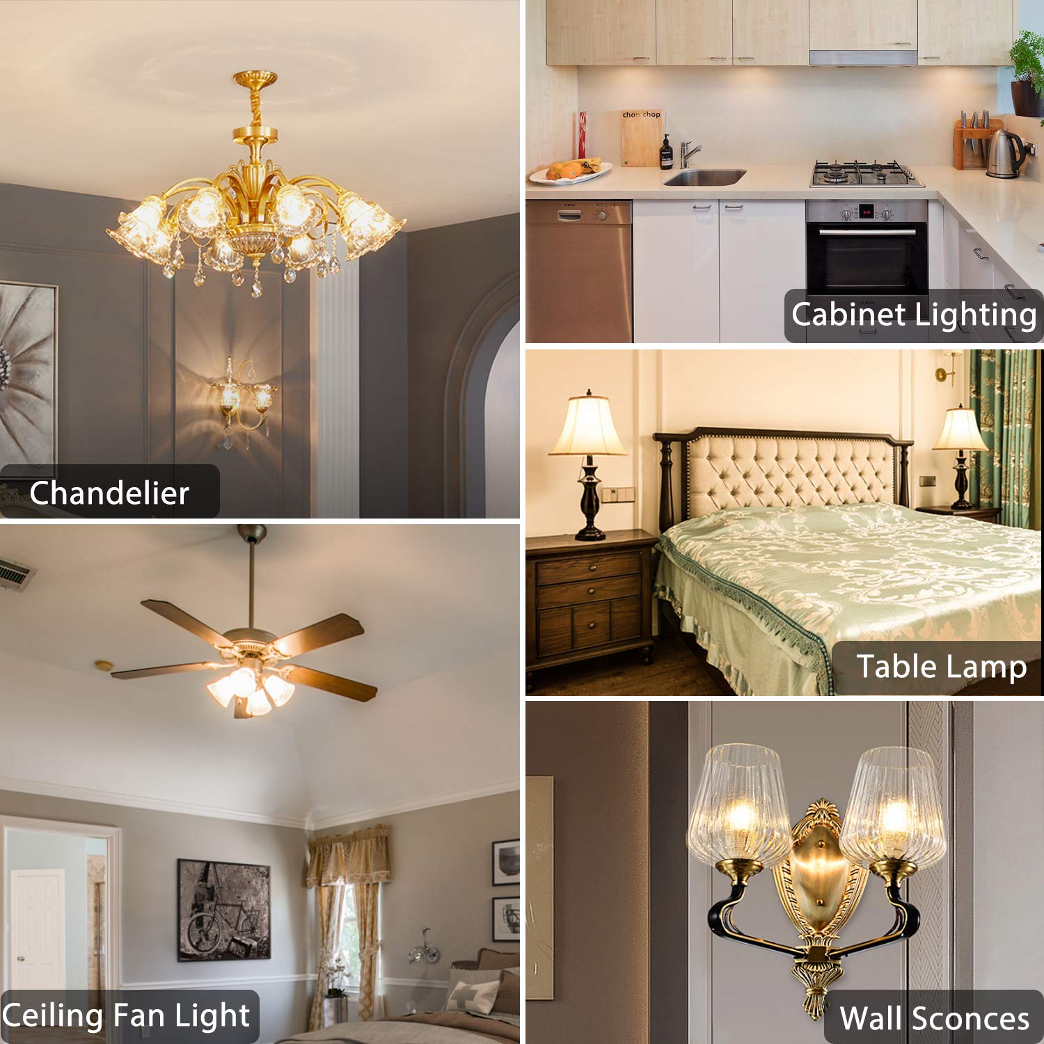 YUIIP E11 LED Dimmable Bulb 6W (50W 60W Halogen Bulbs Equivalent), Warm White 3000K JD E11 Mini Candelabra Base Corn Light Bulb, AC120V for Chandeliers Ceiling Fan Light, (Pack of 4)