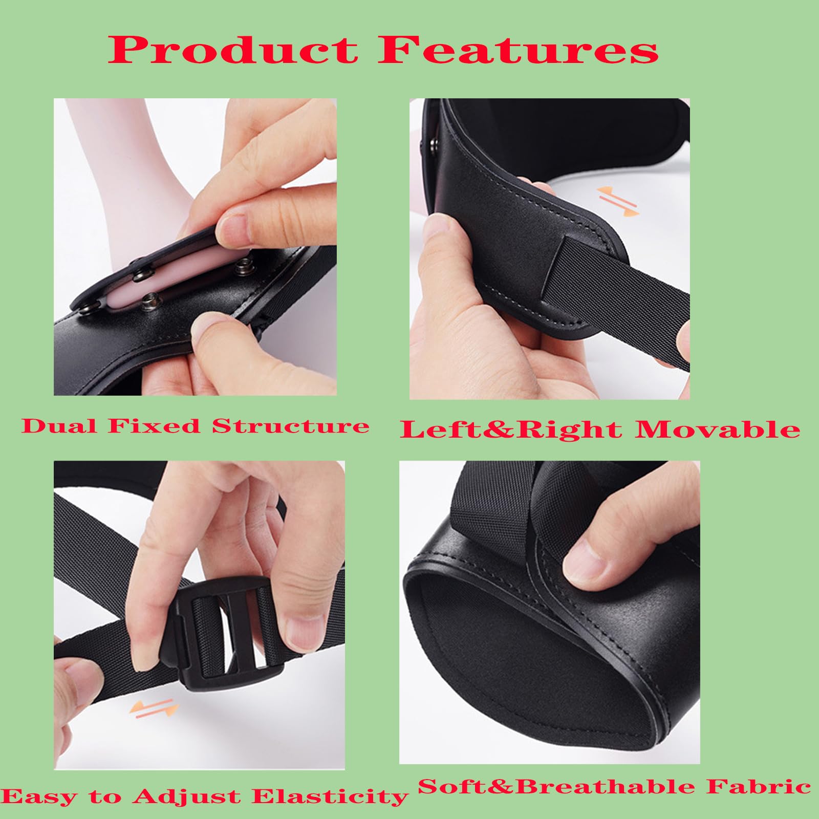 Vilpory Silicone Wearable Dildos Thigh Wear Pants- Strap On Harness Pants Strapless Sex Toys for Men Women Couples Les (L)