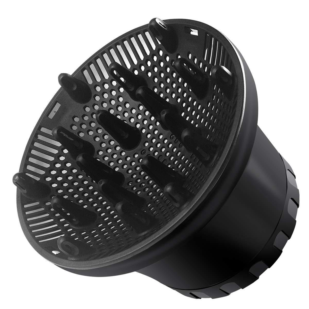 Universal Hair Diffuser for Curly Wave Thick and Frizzy Hair Adaptable for Hair Dryer with 1.38-inch to 2.68-inch Blow Dryer Diffuser (Black)