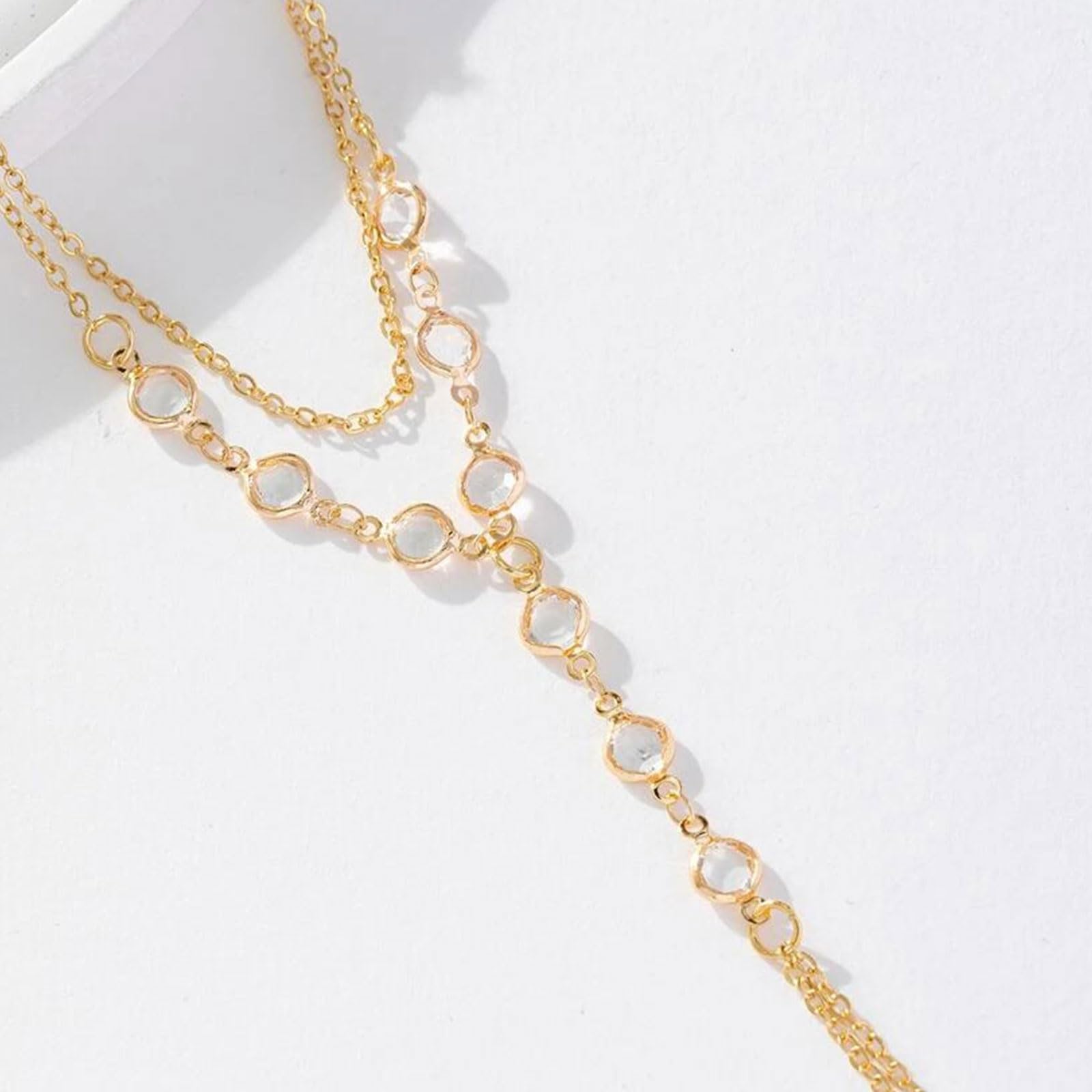 YANCHUN Ring Bracelet Hand Chain Gold Stack Ring Bracelet Adjustable Hand Chain Gold Finger Ring Bracelets Boho Jewelry Trendy