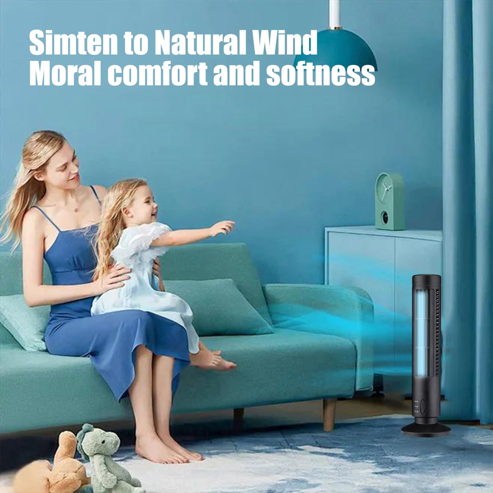 Xihbxyly 2024 Summer Tower Fan, With Two Speeds Simulates Natural Wind,Cool Portable Energy Saving Low Noise Suitable For Home Offices And Bedrooms(Black)