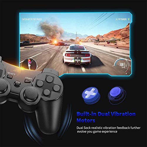 Zeion PS3 Controller Wireless, Gaming Remote Joystick for Playstation 3 with Charger Cable Cord (Pink, Green)