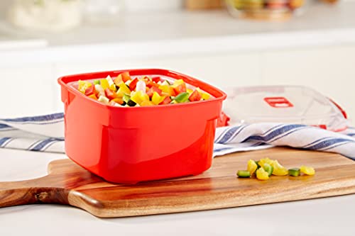 Sistema Microwave Collection Steamer, Small, 50 oz./1.4 L, Red