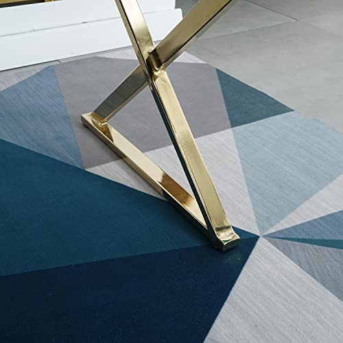 Velvet Upholstered Bench,Stainless steelMetal Frame (Blue)