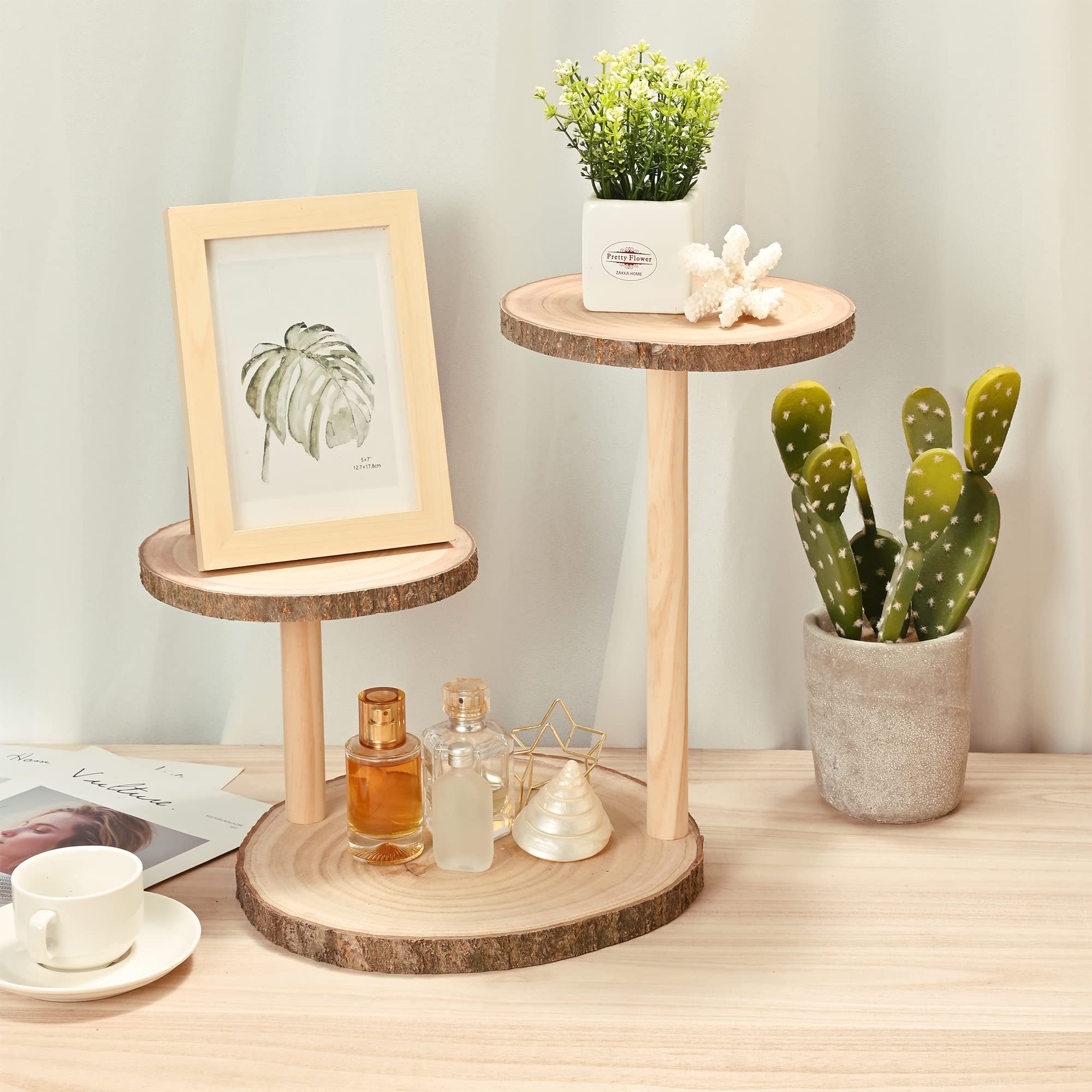 WILLOWDALE 3 Tier Cupcake Stand for 24 Cupcakes, Wood Cup Cake Tier Stand Farmhouse Tiered Tray Decor Set, Rustic Wedding Cake Stands for Dessert Table Display Set Wooden Serving Tray for Party