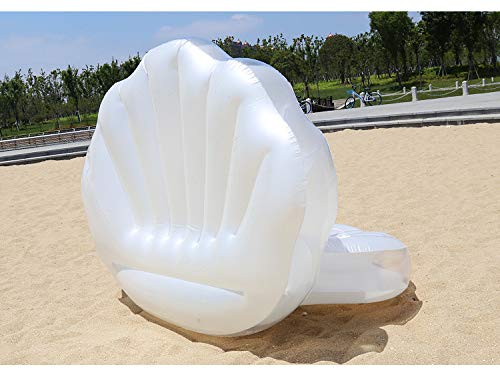 Swimming Pool Inflatable Float Colossal Sea Shell Pool Float Floating Bed Row Cushion for Beach Swimming Pool Seaside Shell Shape Water Sofa Floating Air Bed Water Floating Row Cushion for Beach Swimm