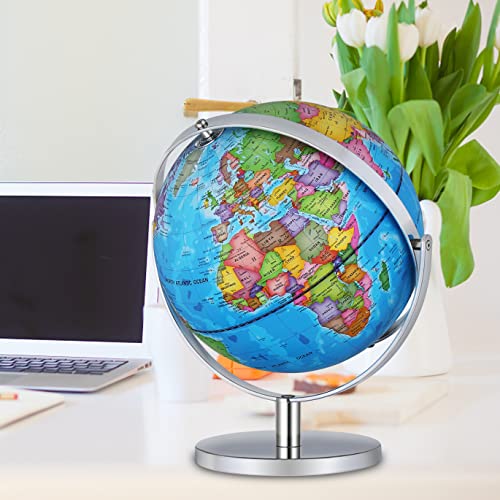 TUFFIOM World Globe, 9-Inch Diameter Illuminated Spinning Earth Globe Display Nightlight with AR interactive and interesting teaching and LED Night Light Lamp