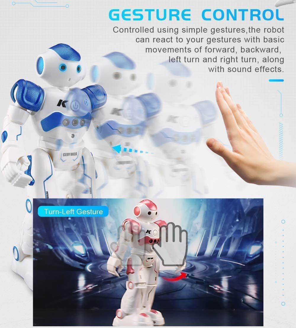 Threeking Rc Robot Toys Gesture Sensing Remote Control Programmable Robot Toy for 6+ Years Old Kids Birthday Present Gift