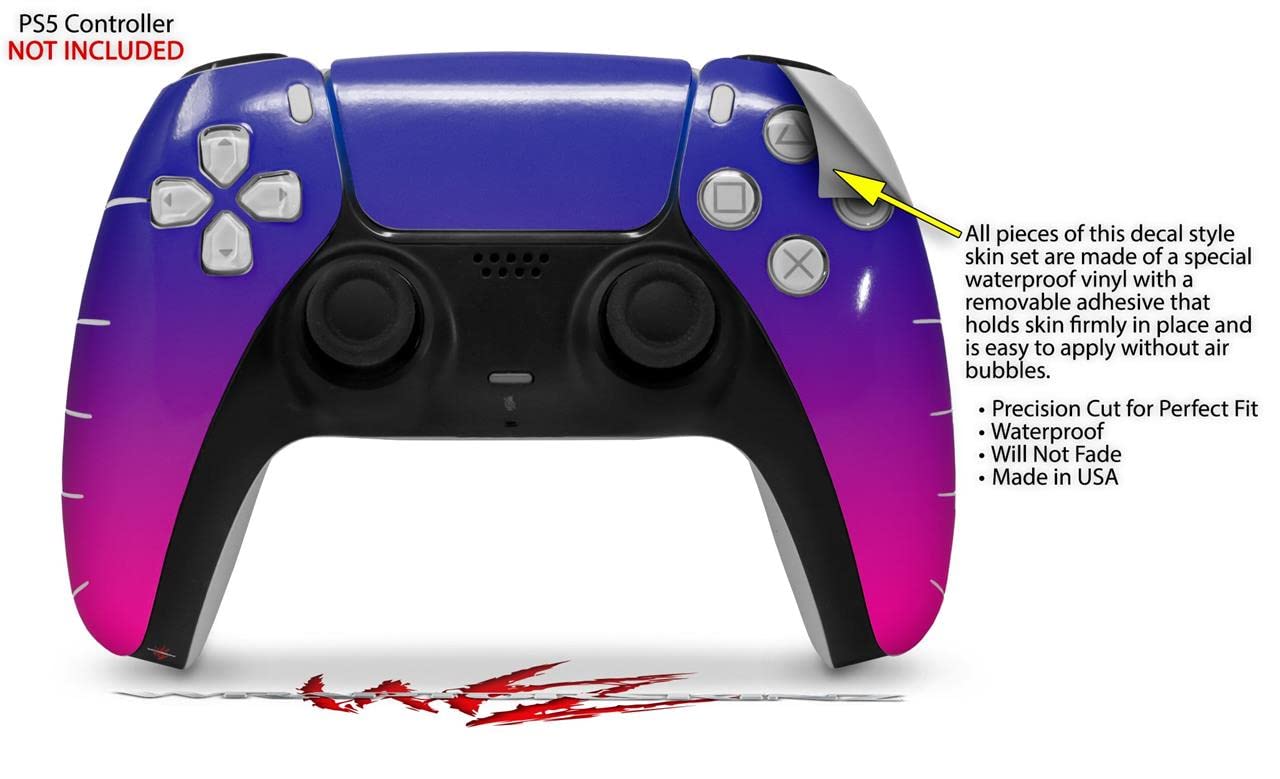 WraptorSkinz Skin Wrap compatible with Sony PS5 DualSense Controller Smooth Fades Hot Pink Blue (CONTROLLER NOT INCLUDED)