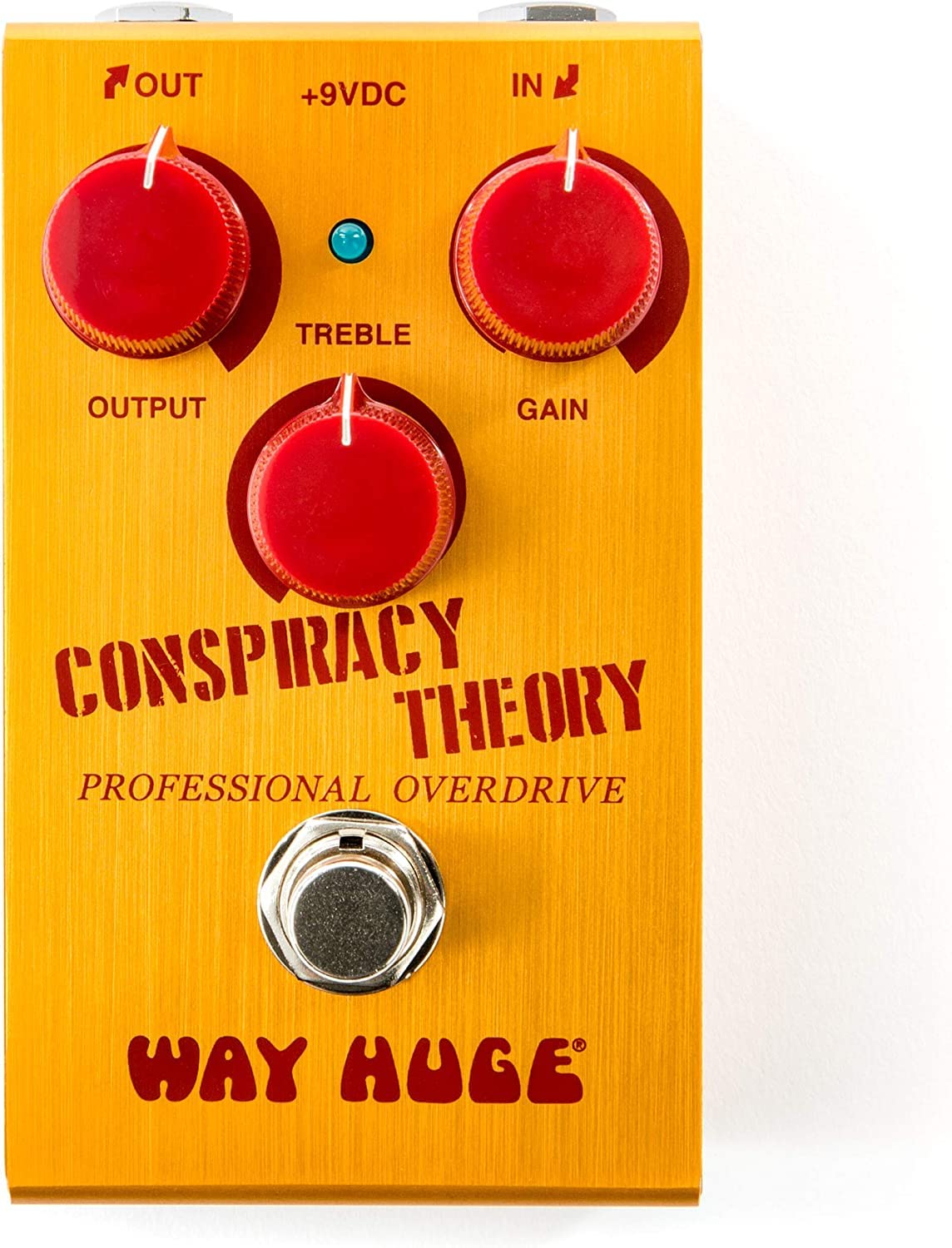 Way Huge Smalls WM20 Conspiracy Theory Overdrive Pedal Bundle with Instrument Cable, 2 Patch Cables and 6 Dunlop Picks