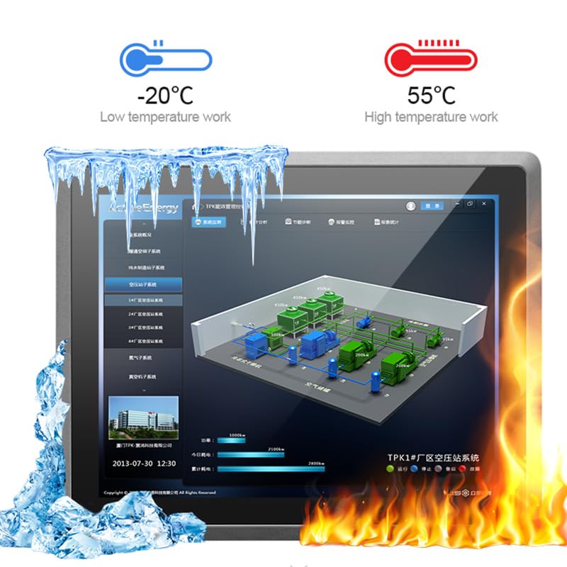 SunKol 15 inch Industrial Embedded Panel PC, 10 Point Capacitive Industrial Touch Screen Panel Computer, 2xUSB3.0,HDMI,2xRS232,2xLAN (i3-3217U, 8GB RAM 128GB SSD)