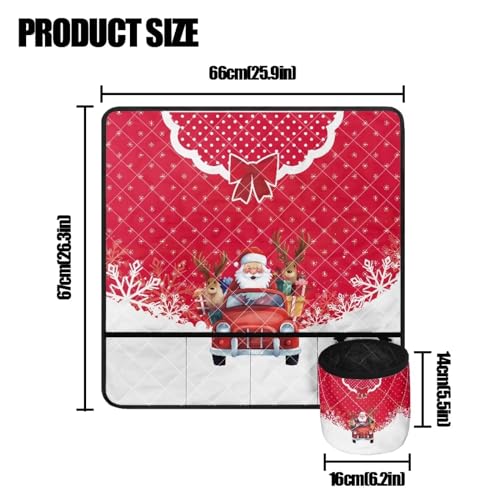 Suhoaziia Red Santa Claus Truck Sewing Machine Mats for Sewing Machine Table Dust Cover Non-Slip Mats Removable and Washable Sewing Machine Accessories Christmas Home Decor