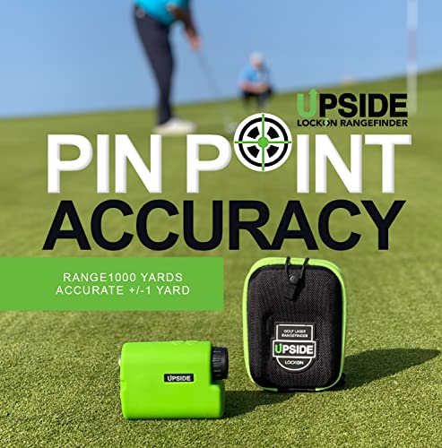 Upside Golf Magnetic RangeFinder with Built-in LOCKON Magnet - Slope Mode & Pin Vibration with 6X Laser Magnification 1000+ Yard Precision, Professional Golf RangeFinder Accessories
