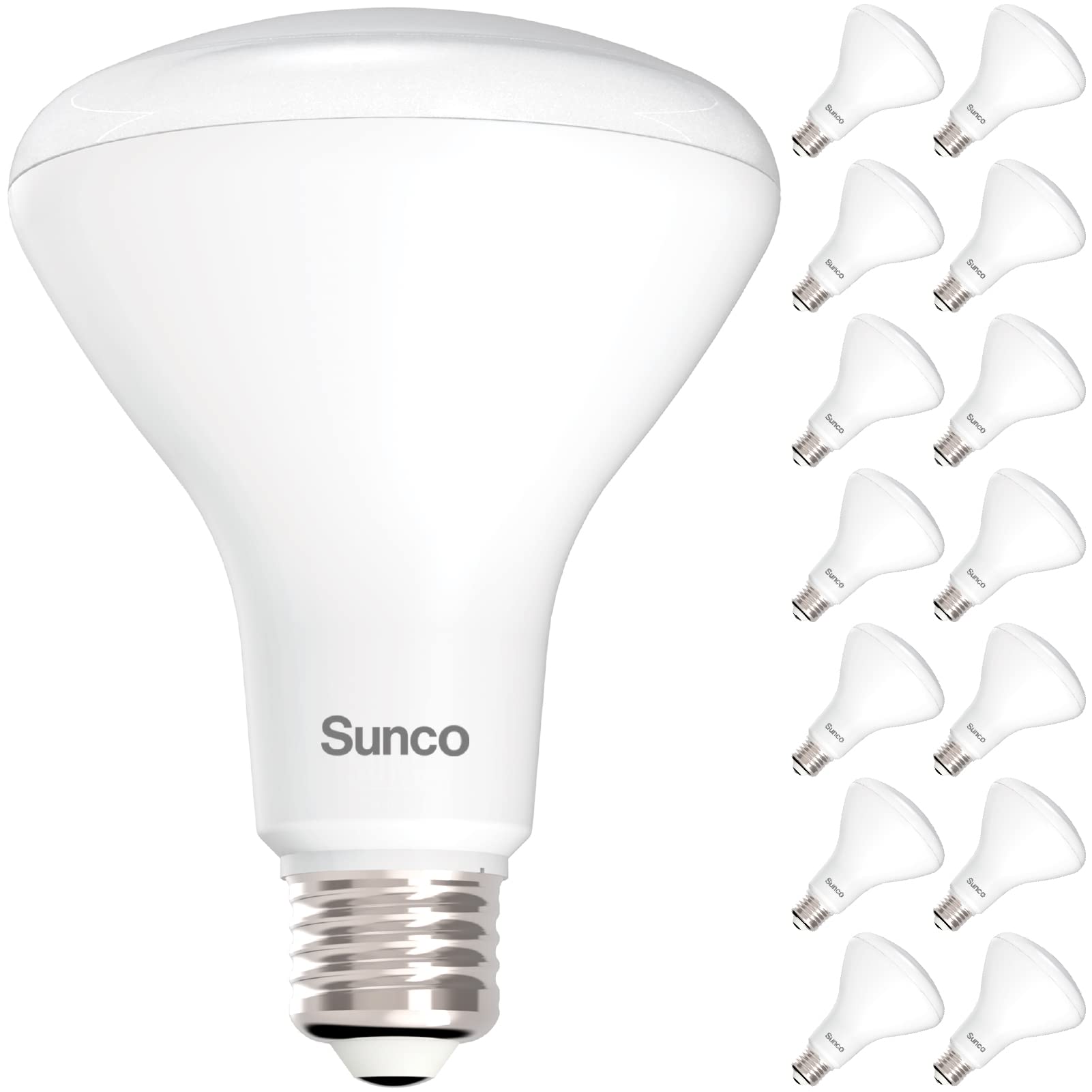 Sunco 14 Pack BR30 LED Bulbs, Indoor Flood Lights CRI93 11W Equivalent 65W 2700K Soft White 850 Lumens, E26 Base, 25000 Lifetime Hours Interior Home Residential Dimmable Recessed Can Light Bulbs - UL