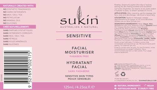Sukin Sensitive Skin Facial Moisturizer 4.23 Ounces