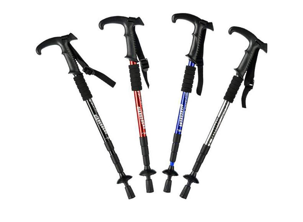 sontakukou T-Handle Adjustable Collapsible Hiking/Walking/Trekking Poles Anti-Shock Sticks Walking Sticks Color Random