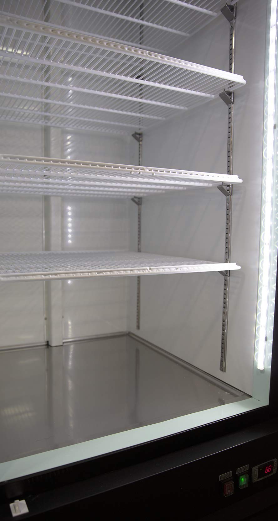 Vortex Refrigeration Commercial Grade Merchandiser Freezer with 2 Fog Resistant Glass Door, 45 Cubic Feet, Black