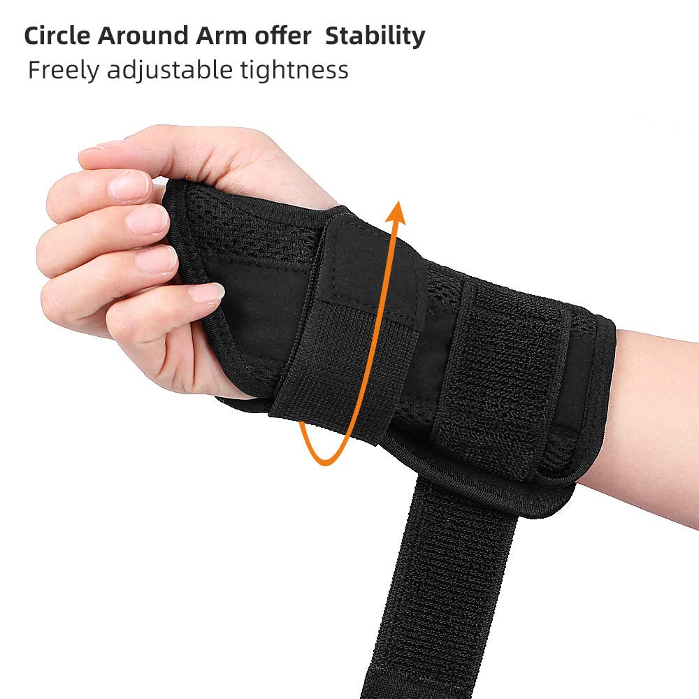 Wrist Brace, Carpal Tunnel Splint Compression Wrist Support Fixator for Relieve Arthritis, Tenosynovitis, Wrist Pain, Sport Sprain (L, single right)