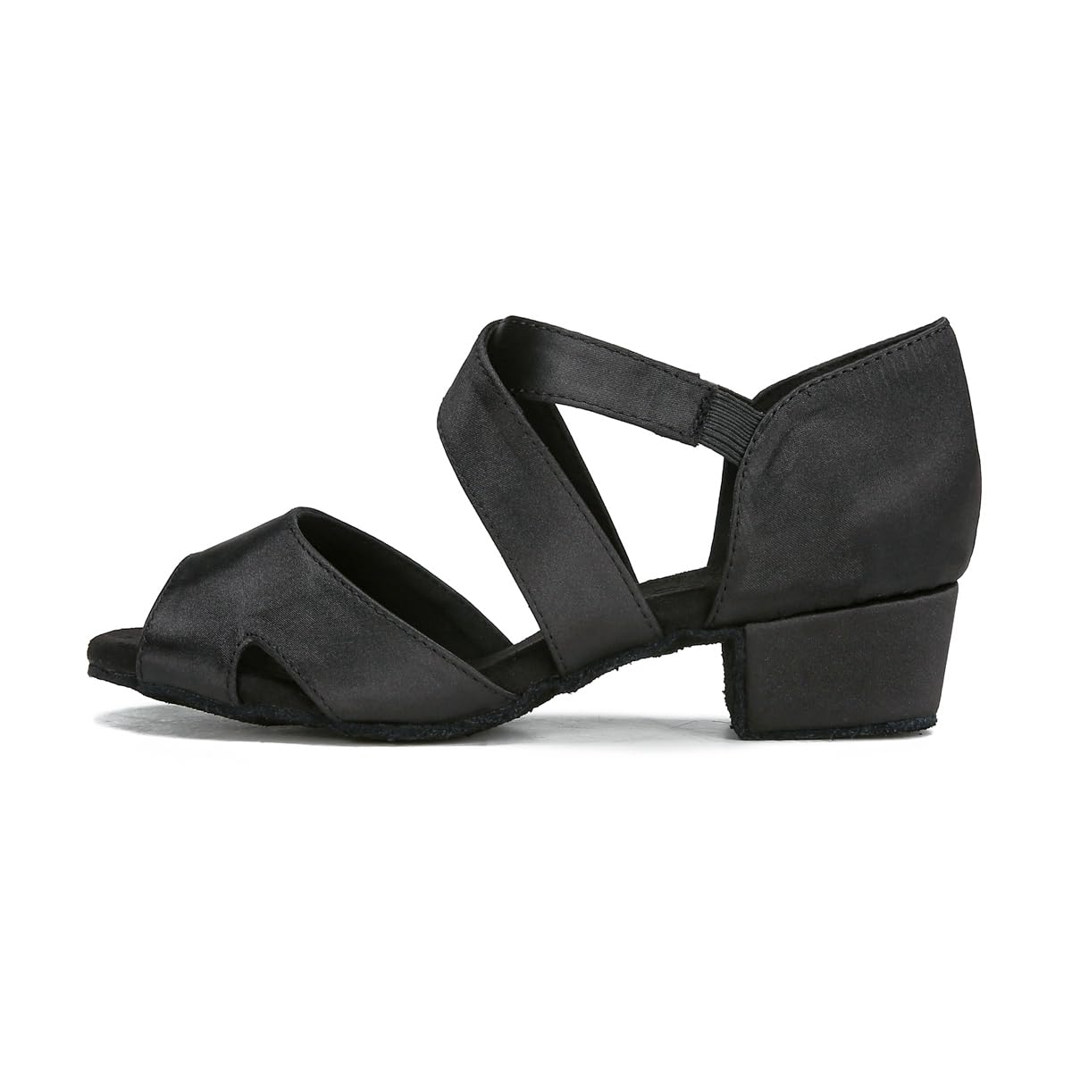 YYTing Women Swing Latin Ballroom Dance Shoes (Suede Sole, Elastic Closure) 1.5 inch Heel YT27(8.5,Black)