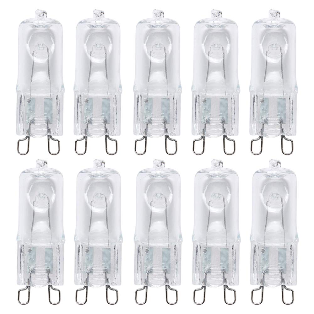 T4 JCD G9 Base Halogen Light Bulb, 35W, 350 Lumens, 120V, 2700K Soft White, Dimmable, (10 Pack)