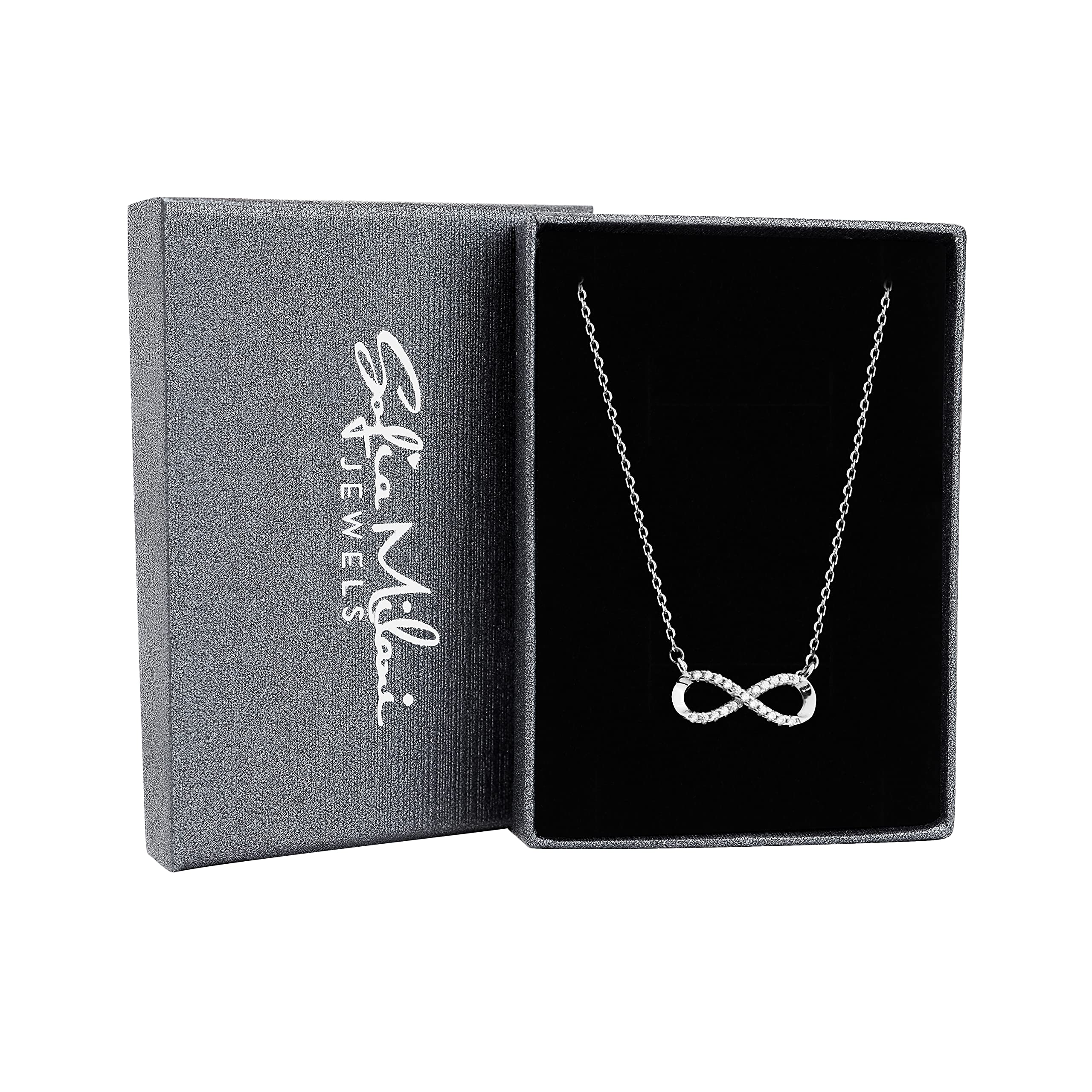 Sofia Milani - Women's Necklace 925 Silver - with Zirconia Stones - Infinity Pendant - 50135