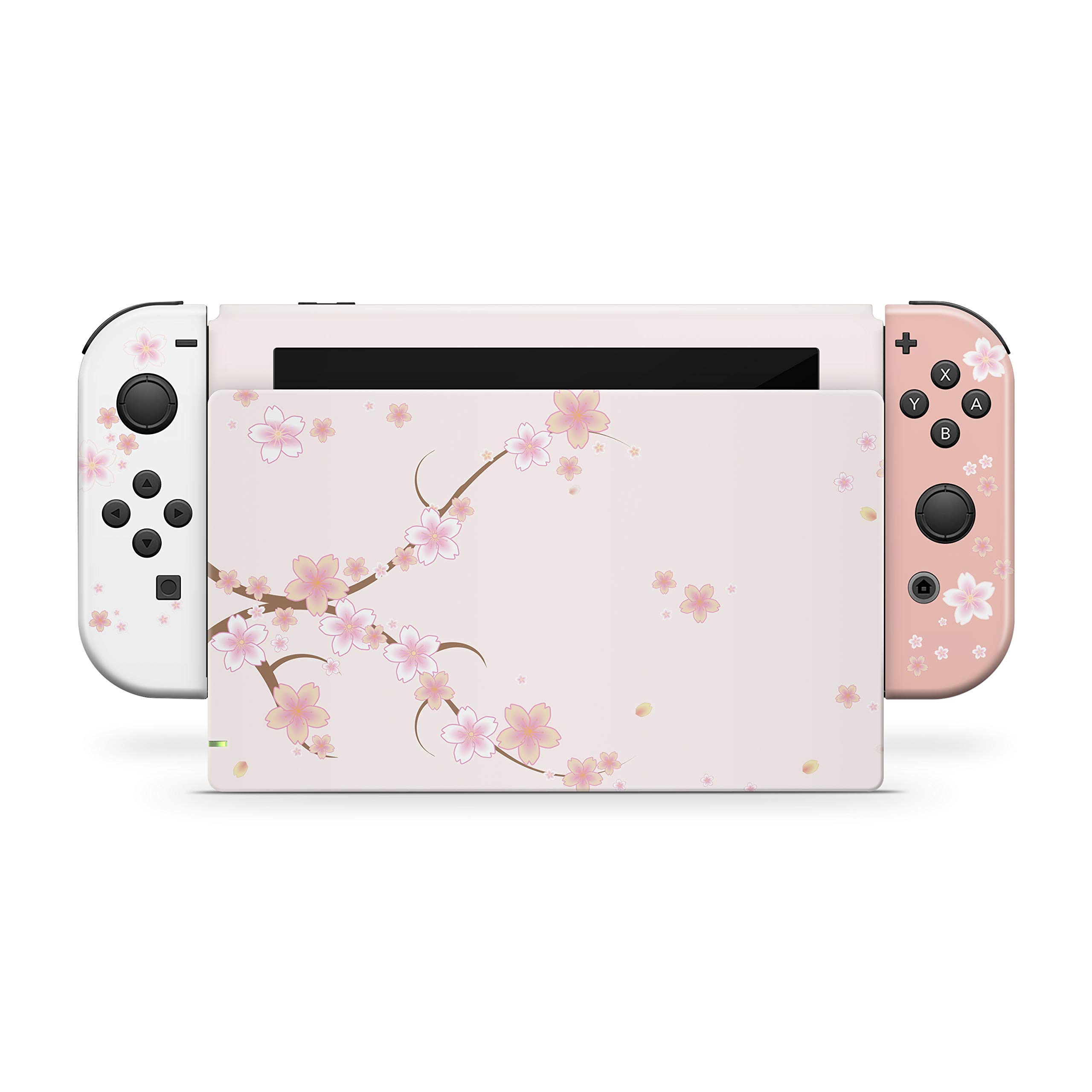 Tacky design Beige Skin Compatible with Nintendo Switch Skins Decal, Flowers Sakura Nintendo Switch Stickers Vinyl 3m Cute Pink Full Cover