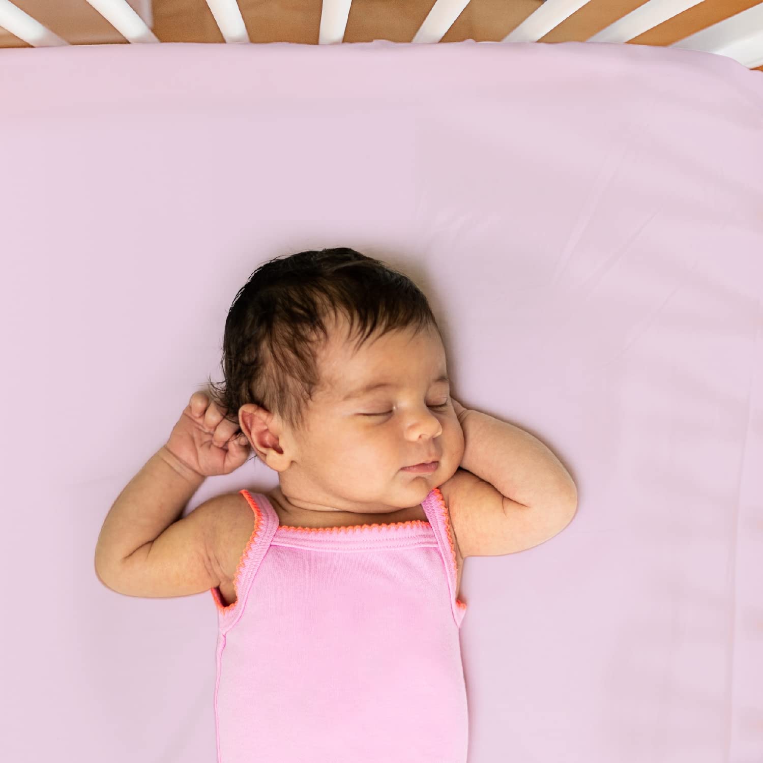 The Peanutshell Floral Crib Sheet Set for Baby Girls - 4 Pack - Pink & Purple