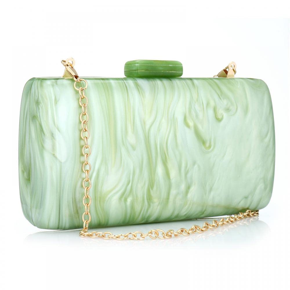 YYW Acrylic Clutch Purses for Women,Evening Clutch Acrylic Handbag Wedding Bridal Purse Party Shoulder Bag (Light green)