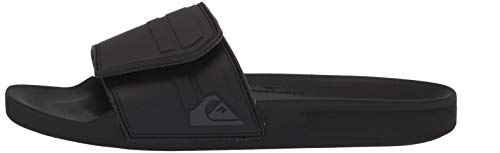 Quiksilver Men's Sandal, Black/Grey/Black Rivi Slide Adjust, 12