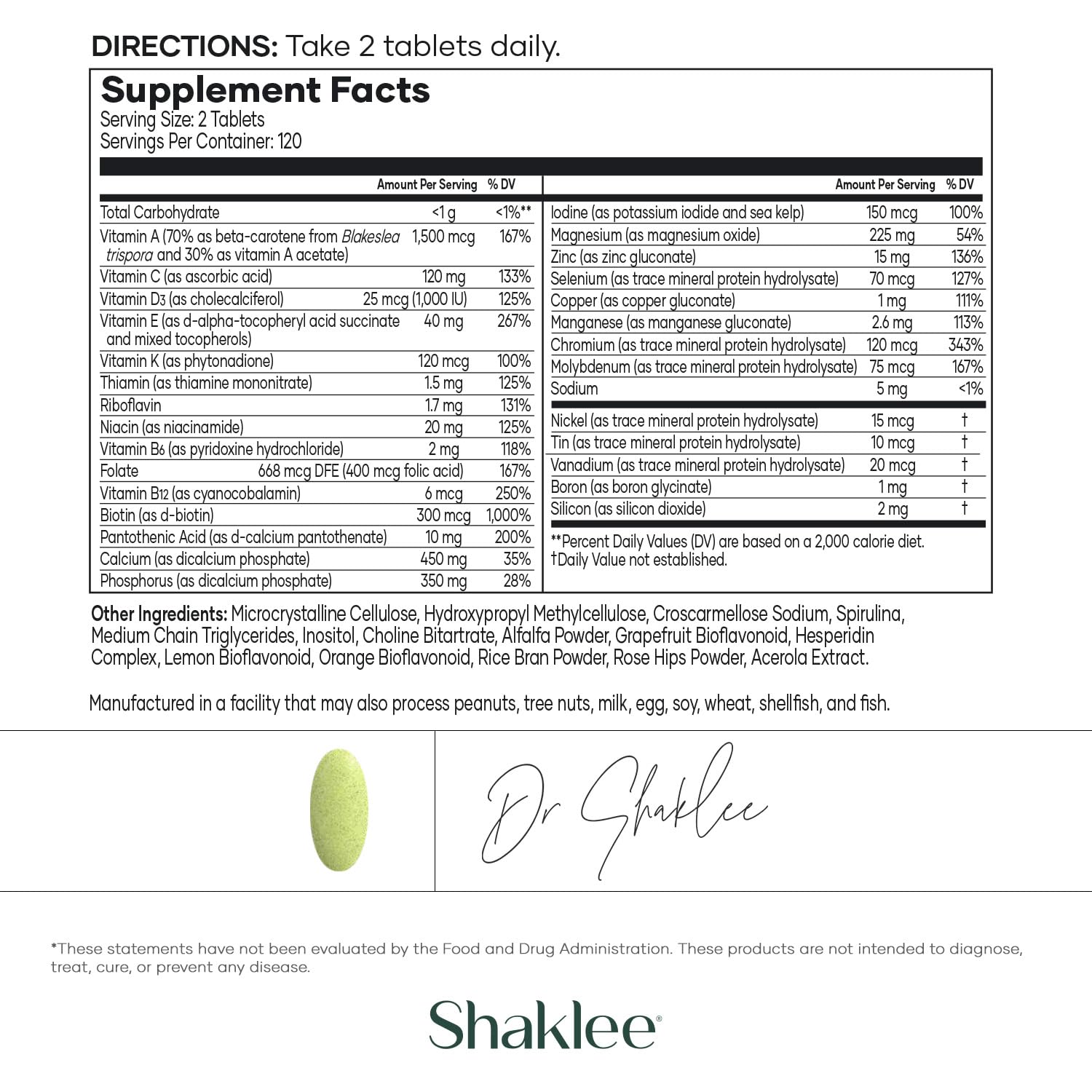 Shaklee - Vita-Lea® Men High Potency Multivitamin and Multimineral - Supports Heart, Immune, Bone, and Joint Health - Formulated for Men's Unique Needs - includes Vitamin C, D, and E - 240 Tablets