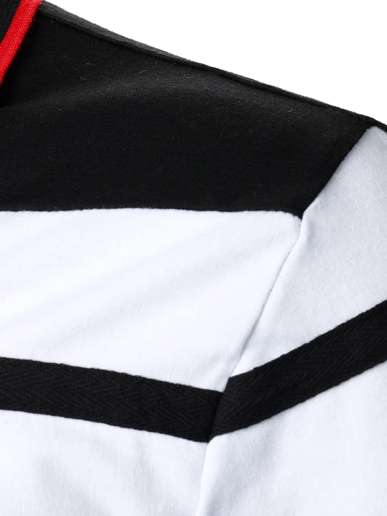 WDIRARA Mens Polo Shirts Short Sleeve Letter Graphic Color Block Casual Zipper Polo Shirts Men Coffe Blue S