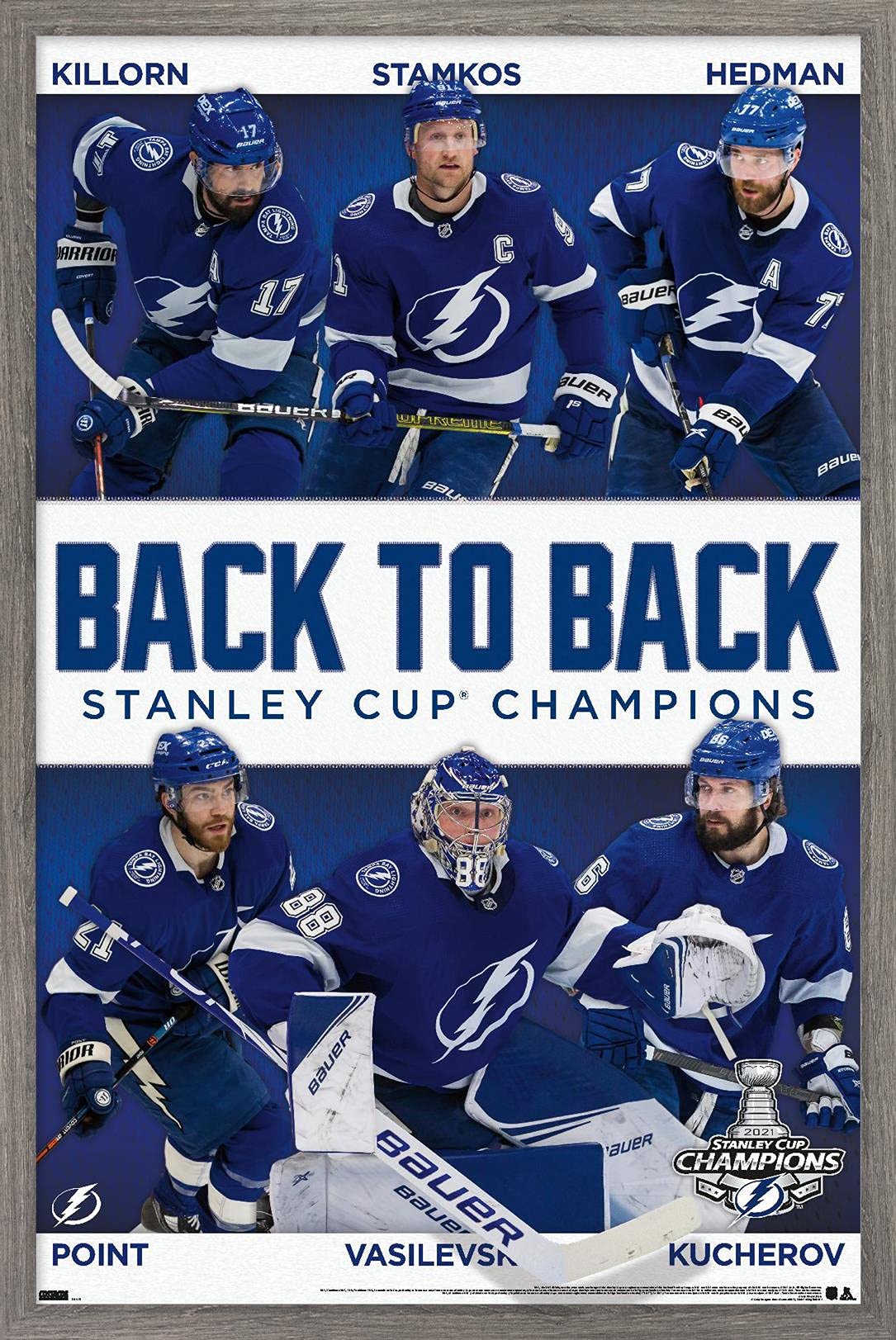 Trends International NHL Tampa Bay Lightning - 2021 NHL Stanley Cup Champions Wall Poster, 22.37" x 34.00", Poster & Mount Bundle