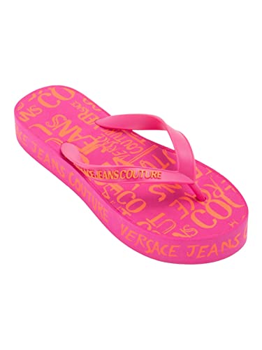 Versace Jeans Couture Pink Signature Sole Fashion Platform Flip Flop-6 for Womens