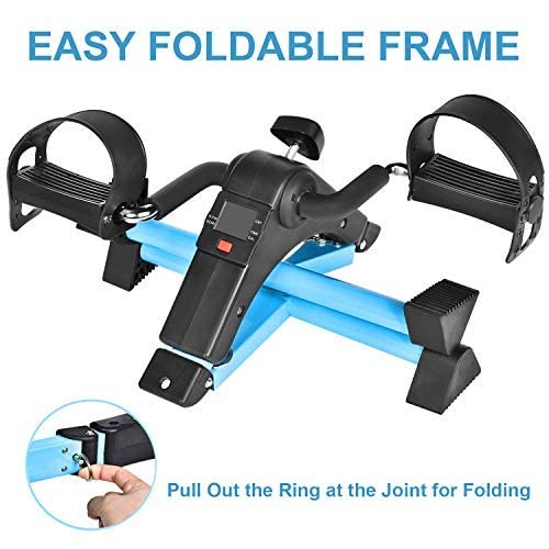 Under Desk Bike Pedal Exerciser, Foldable Mini Exercise Bike, Peddler Exerciser for Arms and Legs