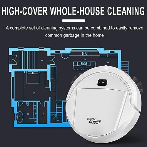 Sweeping Robot, Automatic Robot Vacuum Cleaner, Rechargeable Household Robot Vacuum Cleaner Smart Sweeping Mopping Robot Easy Operation Robotic Vacuums, for Pet Hair Hard Floor (Black)