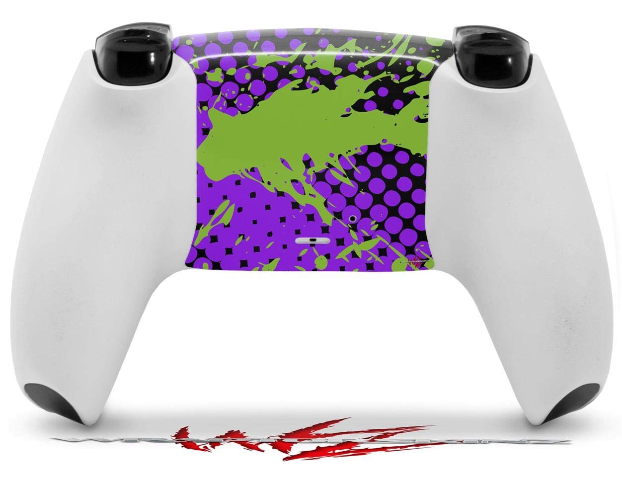 WraptorSkinz Skin Wrap compatible with Sony PS5 DualSense Controller Halftone Splatter Green Purple (CONTROLLER NOT INCLUDED)