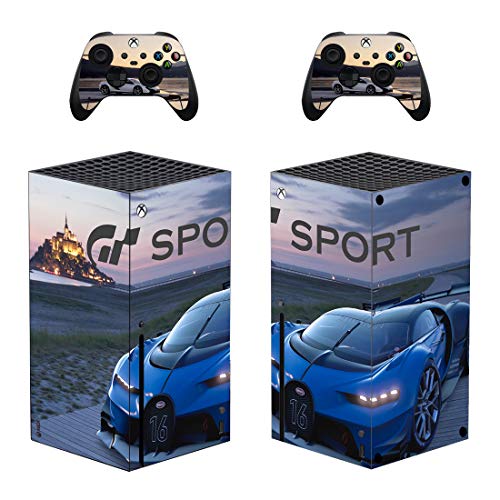 X-box-Series-X Skin Set Vinyl Decal Skin Stickers Protective for X-box-Series-X Console Kinect 2 Controllers - Racing Car (only fit X-box-Series-X )