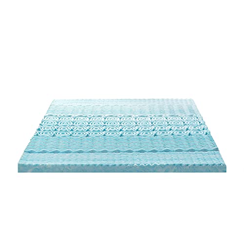 ZINUS 2 Inch Green Tea Cooling Gel Memory Foam Zoned Support Mattress Topper, Queen