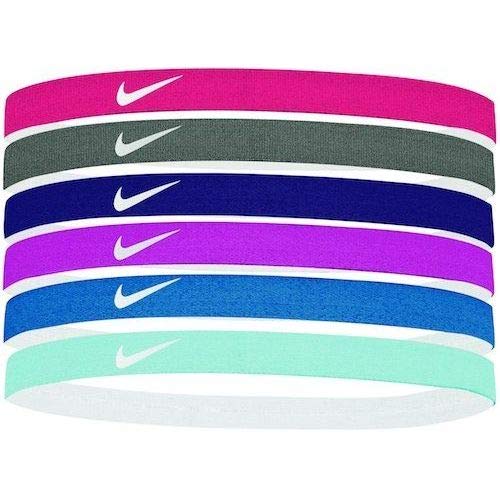 Women's Nike Printed Headbands Assorted 6PK Habanero Red/Gunsmoke/Grand Purple Size One Size