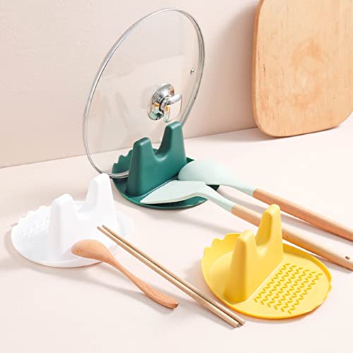 SEYFI Non-Slip Pot Lid Rack, Plastic Kitchenware Dividers Holder, Cutting Board Stand, Spoon Rest, for Bakeware, Serving Trays, Reusable