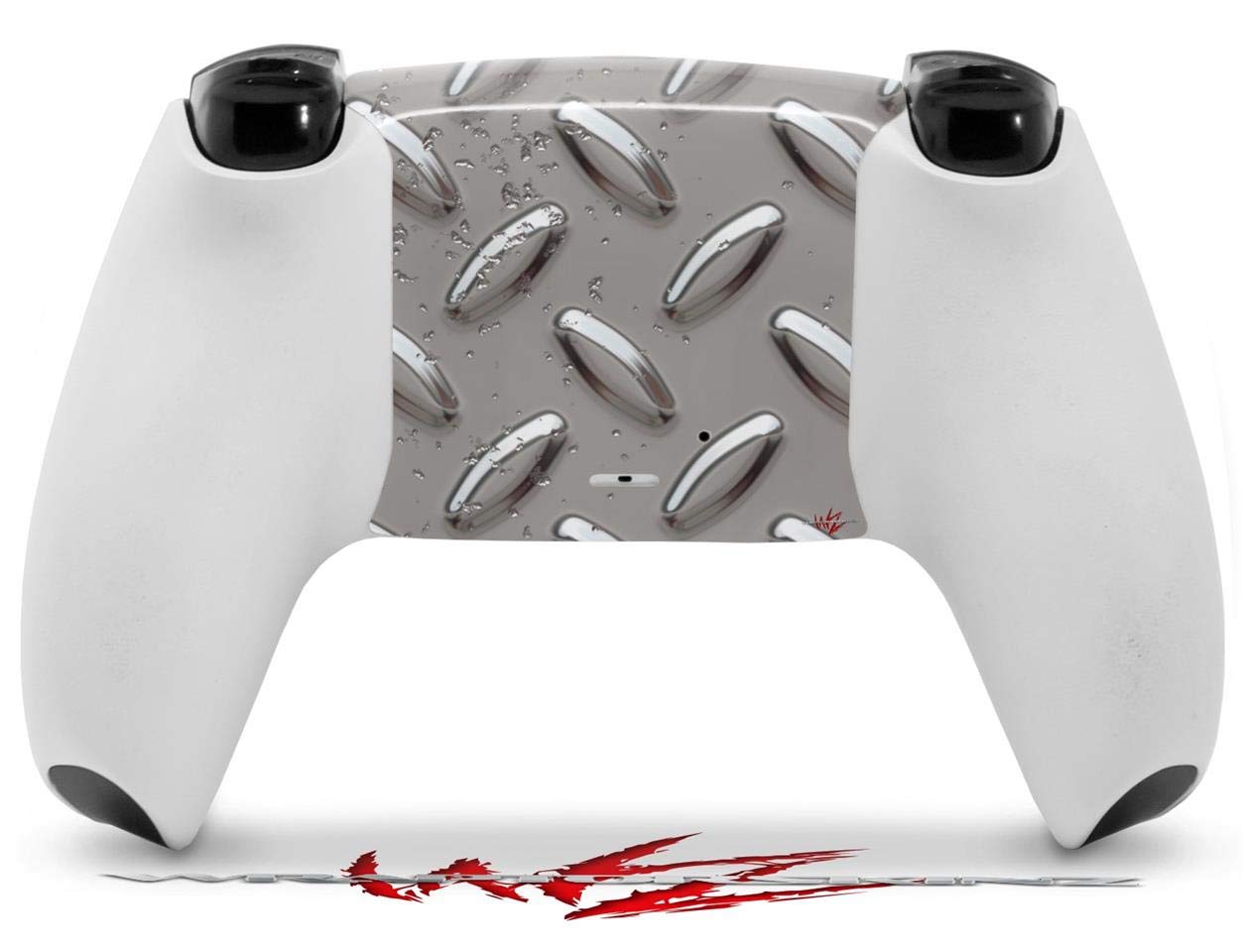 WraptorSkinz Skin Wrap compatible with Sony PS5 DualSense Controller Diamond Plate Metal 02 (CONTROLLER NOT INCLUDED)