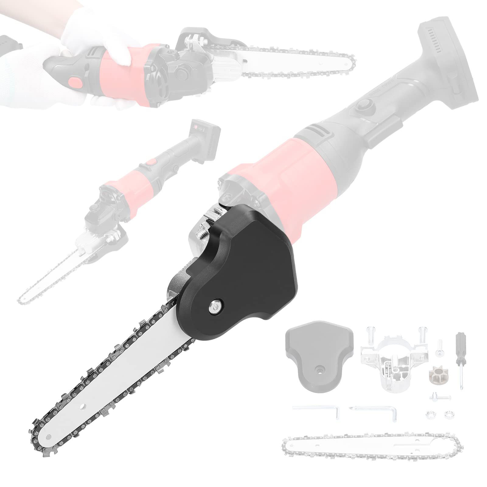 Weytoll Angle Grinder Chainsaw, 6 Inch Angle Grinder Conversion Chainsaw Bit Attachment, Woodworking Chainsaw Conversion Tool Set for Slice Diameter 100mm Angle Grinder