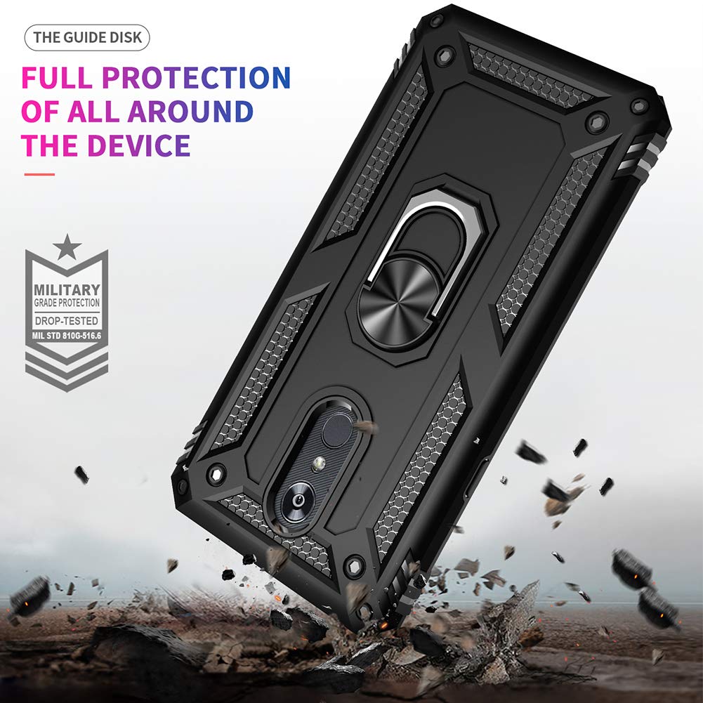 Sfmn Military Case for LG Stylo 5 Case Ultralight, Magnetic, Ring, Military Anti-Fall for LG Stylo 5 Phone Cover (Black)