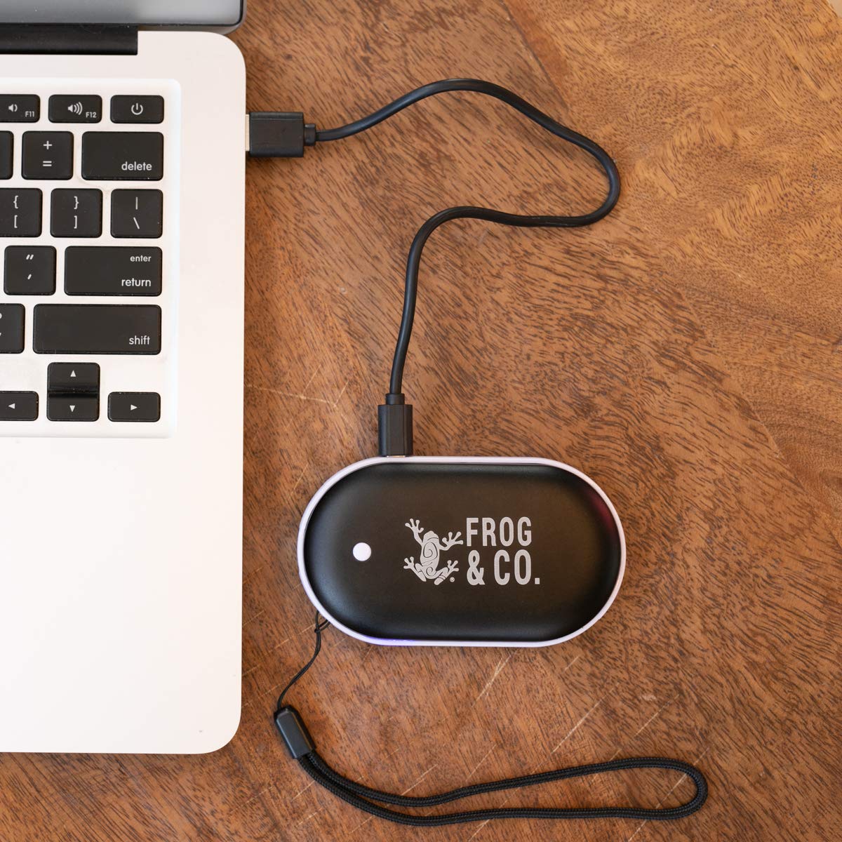 Survival Frog Rechargeable Hand Warmer - 5200 mAh USB Power Bank & Charger for iPhone & Android - Double Sided Electric Hand Warmer - Great for Camping, Outdoors - Gifts for Women, Men (1 Pack, Black)