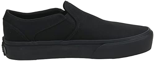 Vans Women's Asher Platform Sneaker, Canvas Black Black, 6