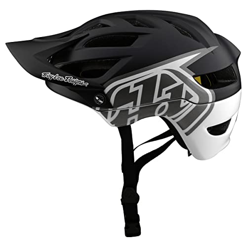 Troy Lee Designs Adult | Trail | All Mountain | Mountain Bike A1 MIPS Classic Helmet - (Black/White, Medium/Large)