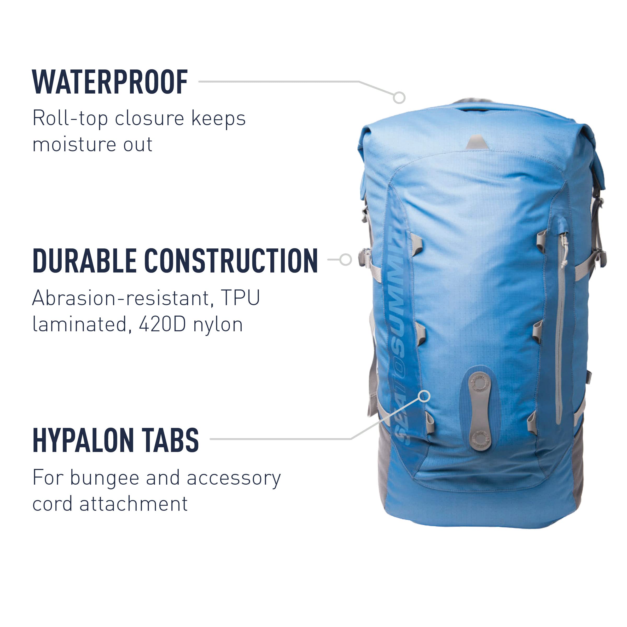 Sea to Summit Flow Drypack 35-Liter Daypack for Skiing and Hiking, Black