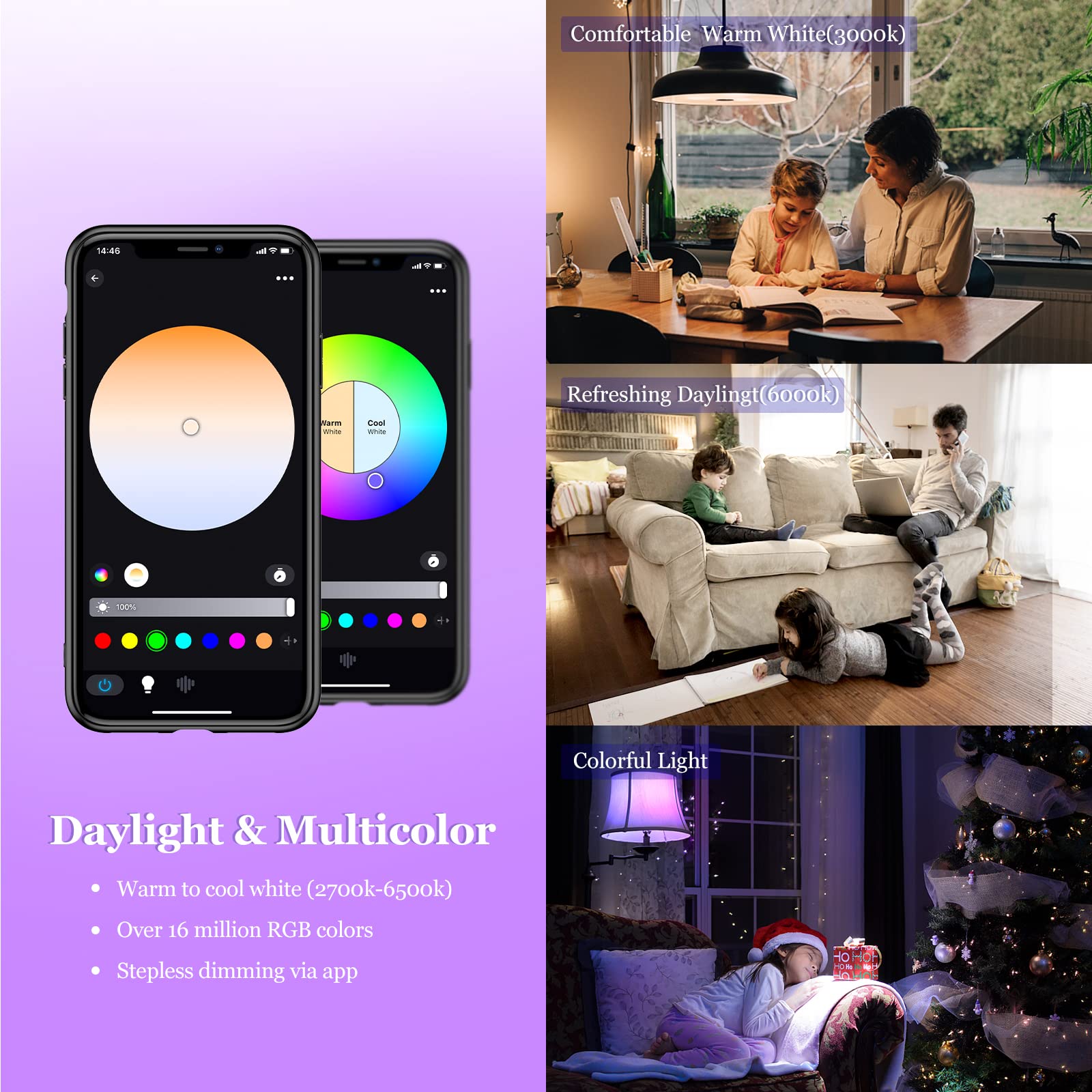 Vanance BR30 Smart Flood Bulbs, 100w Equivalent Multicolor Dimmable White WiFi Smart Recessed LED Light Bulbs, Recessed Can Lights Work with Alexa Google Assistant (2Pack)